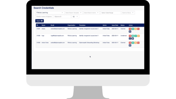 Managing credentials - Diplomasafe